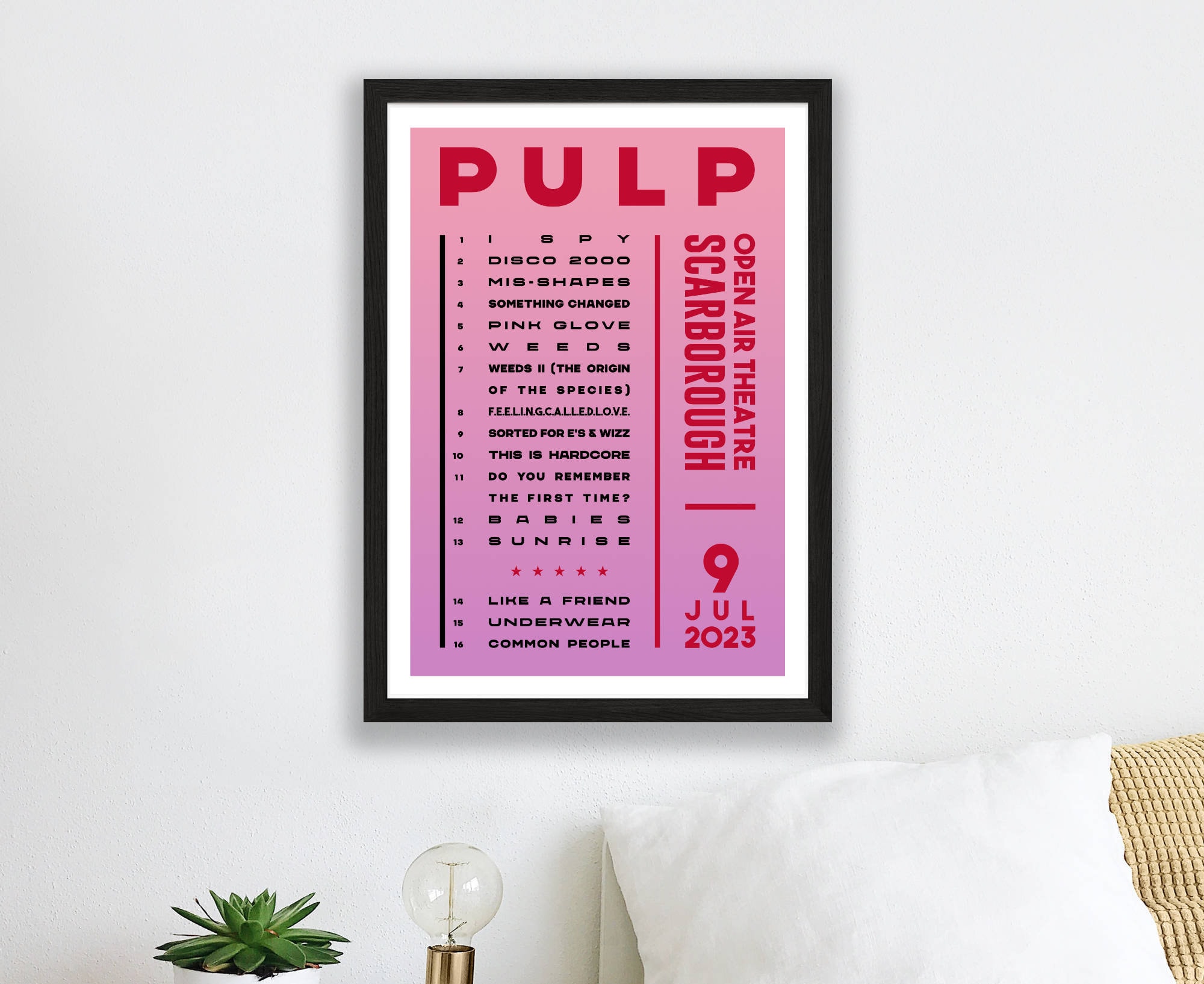 Pulp 2023 Setlist Poster ;UK Gig Concert Tour Live Band Retro Vintage ...