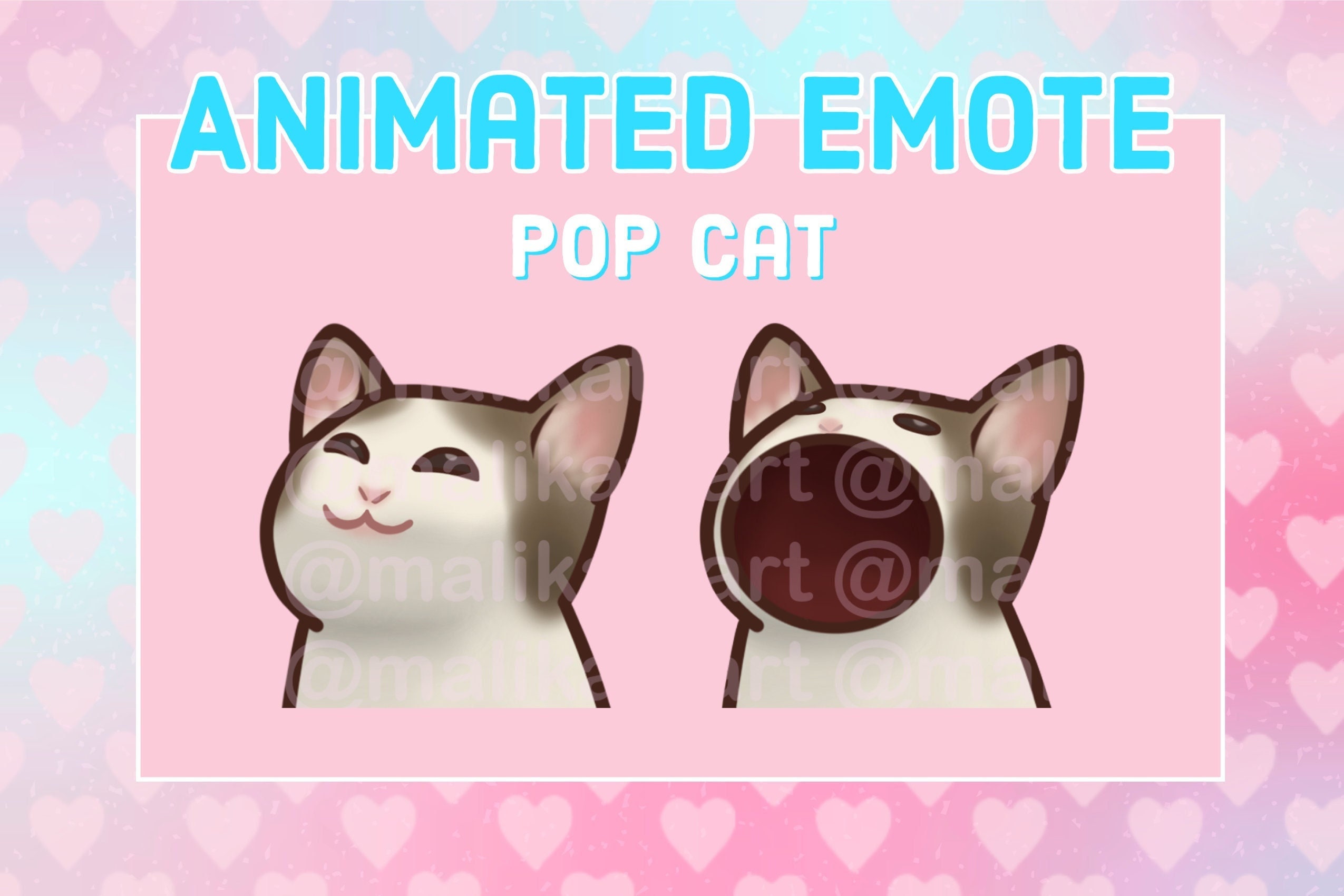 Pop Cat Animated Emote - Etsy