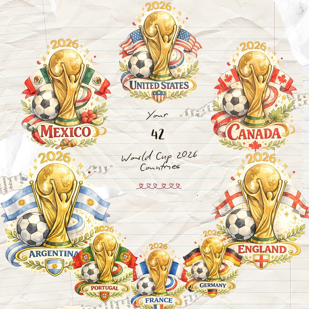 World Cup 2026 Football Countries PNG Bundle, National Soccer Teams Png ...
