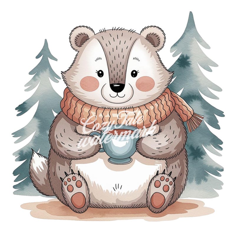 10 Watercolor Storybook Woodland Animal Clipart Bundle, Cozy Forest ...