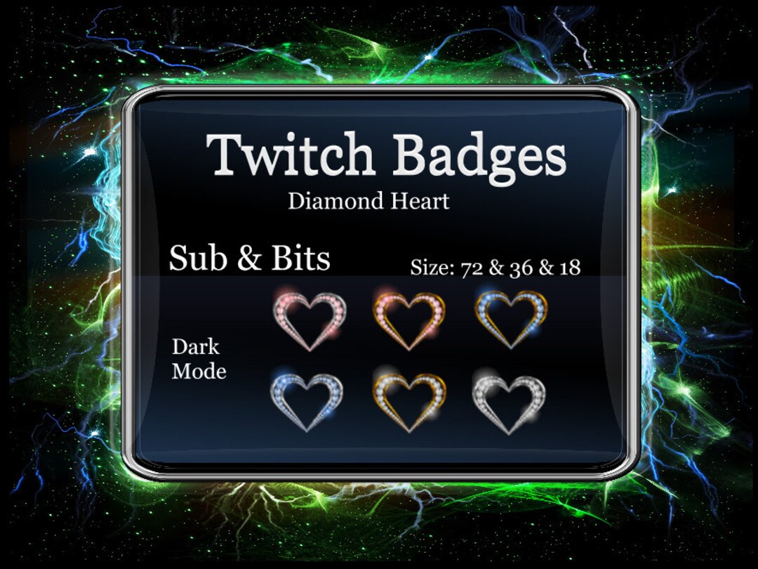 Twitch Badges Diamond Heart - Etsy