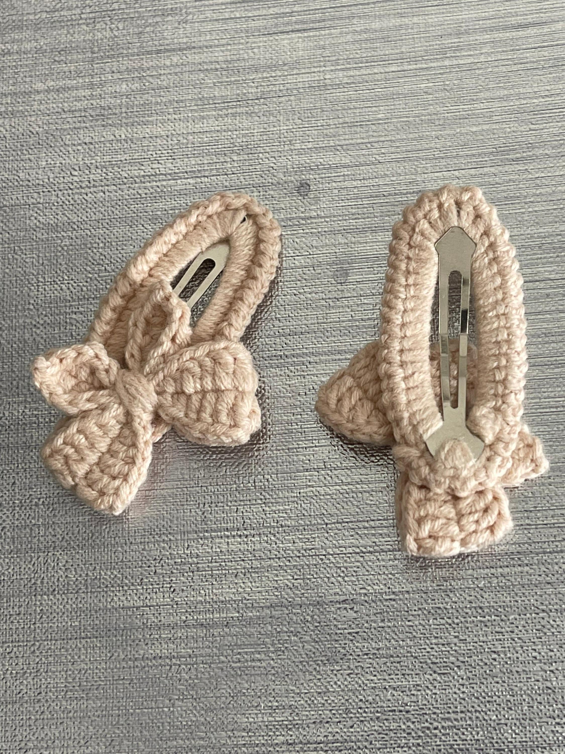Handcrafted Barrettes Click Clack Hair Clips Cotton Hair Clips Crochet ...