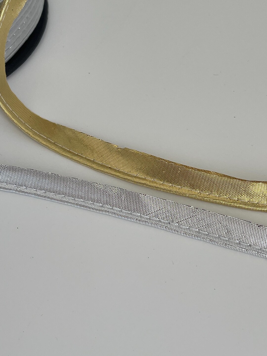 Bias Ribbon Piping Silver Gray Protruding Gold Piping Bias 13 Mm Width ...