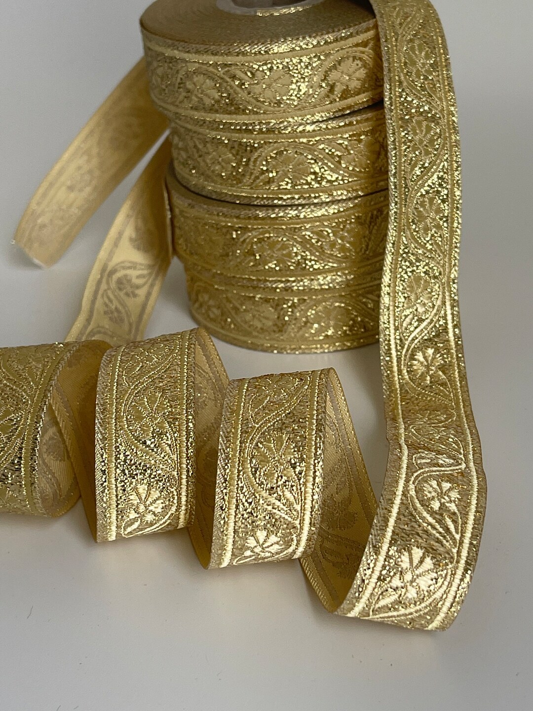 Medieval Braid Cornflower Pattern Medieval Ribbon Gold Gold 22 Mm ...