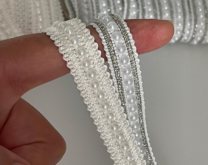 Pearl Trimming Ribbon Pearl Braid Braid Trimming With Pearls - Etsy