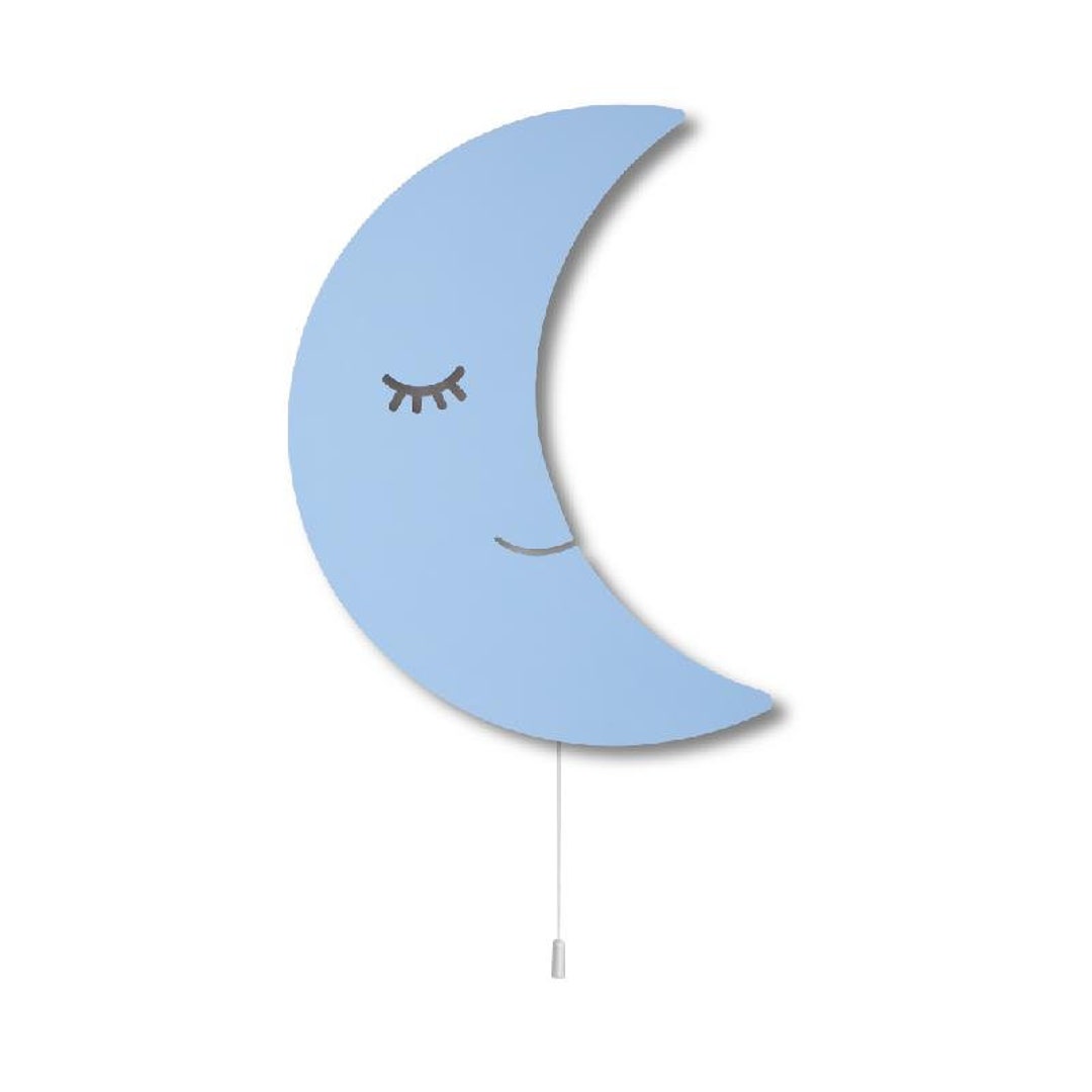 Wooden Moon Night Light | Wall Decor, Nursery Room LED - Etsy