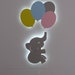 Elephant With Balloons Light Wall | Nursery Lighting Set | | Wooden ...