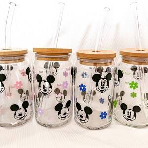 Mickey Mouse Glass Can | Gift | Disney Lover | Disneyland | Disney ...