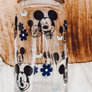 Mickey Mouse Glass Can | Gift | Disney Lover | Disneyland | Disney ...