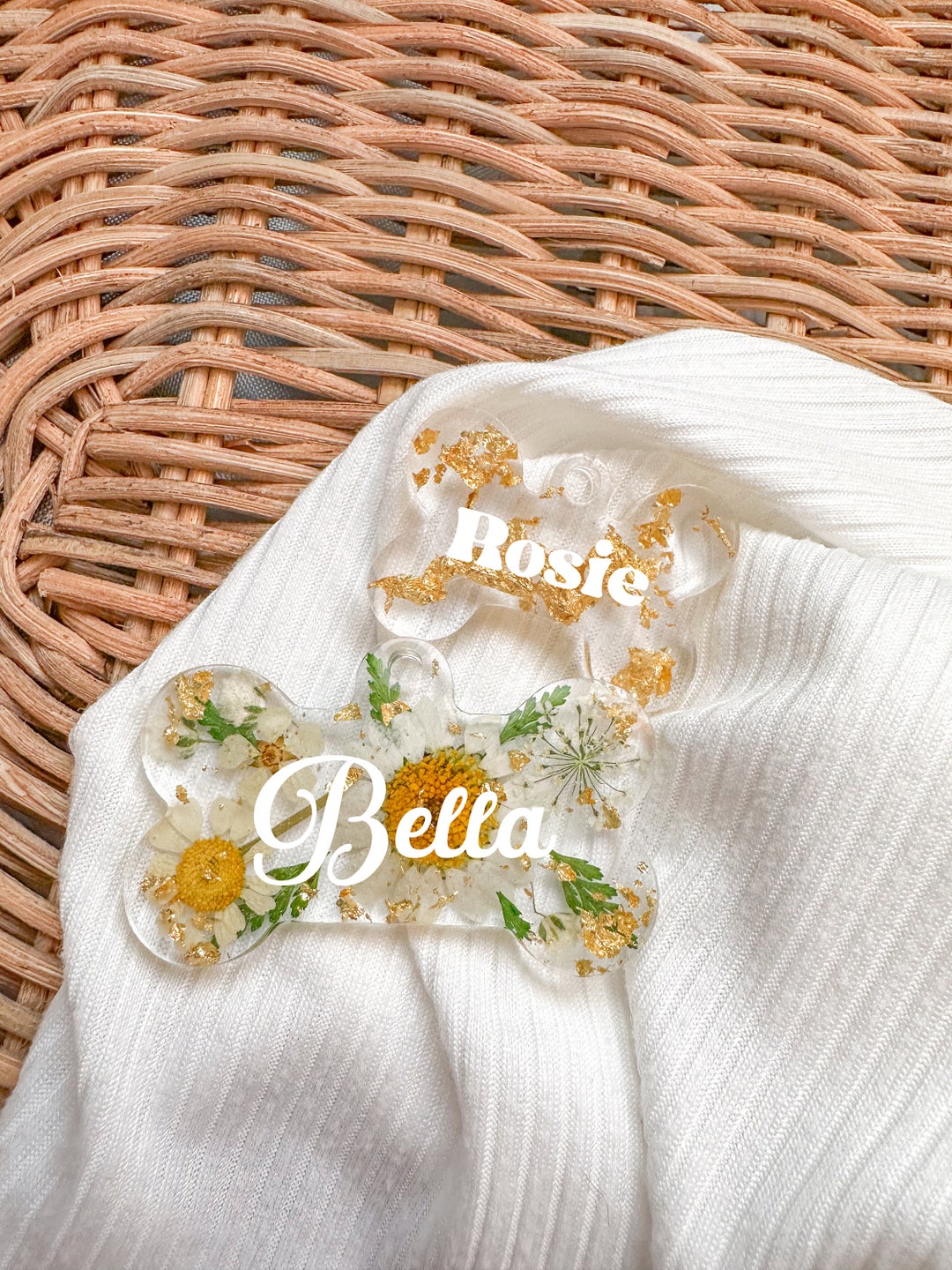 Pressed Flower Dog Tag Custom Dog Tag Pressed Flower Pet Tag Pet Gift ...