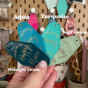 Keys to My Happy Place Motel Keychain - Etsy