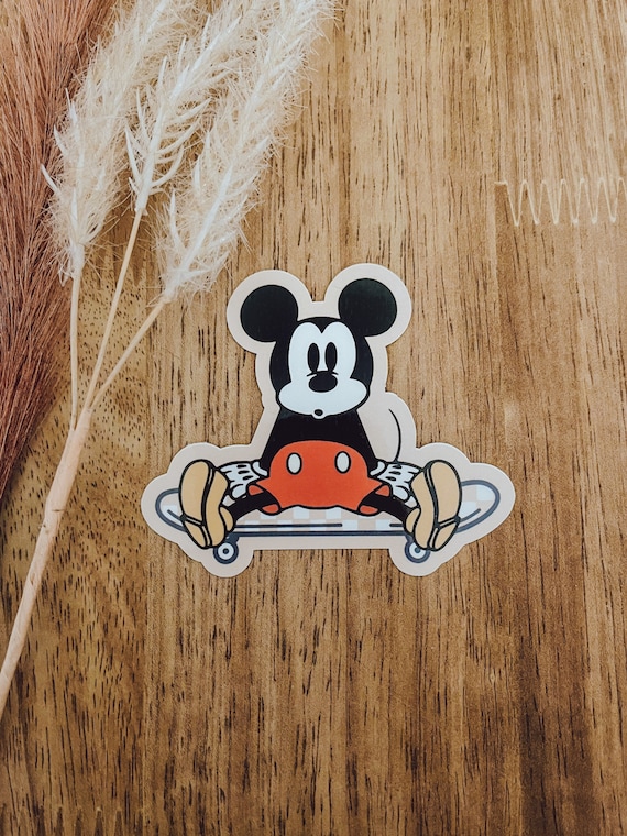 Skater Mickey Waterproof Sticker - Etsy