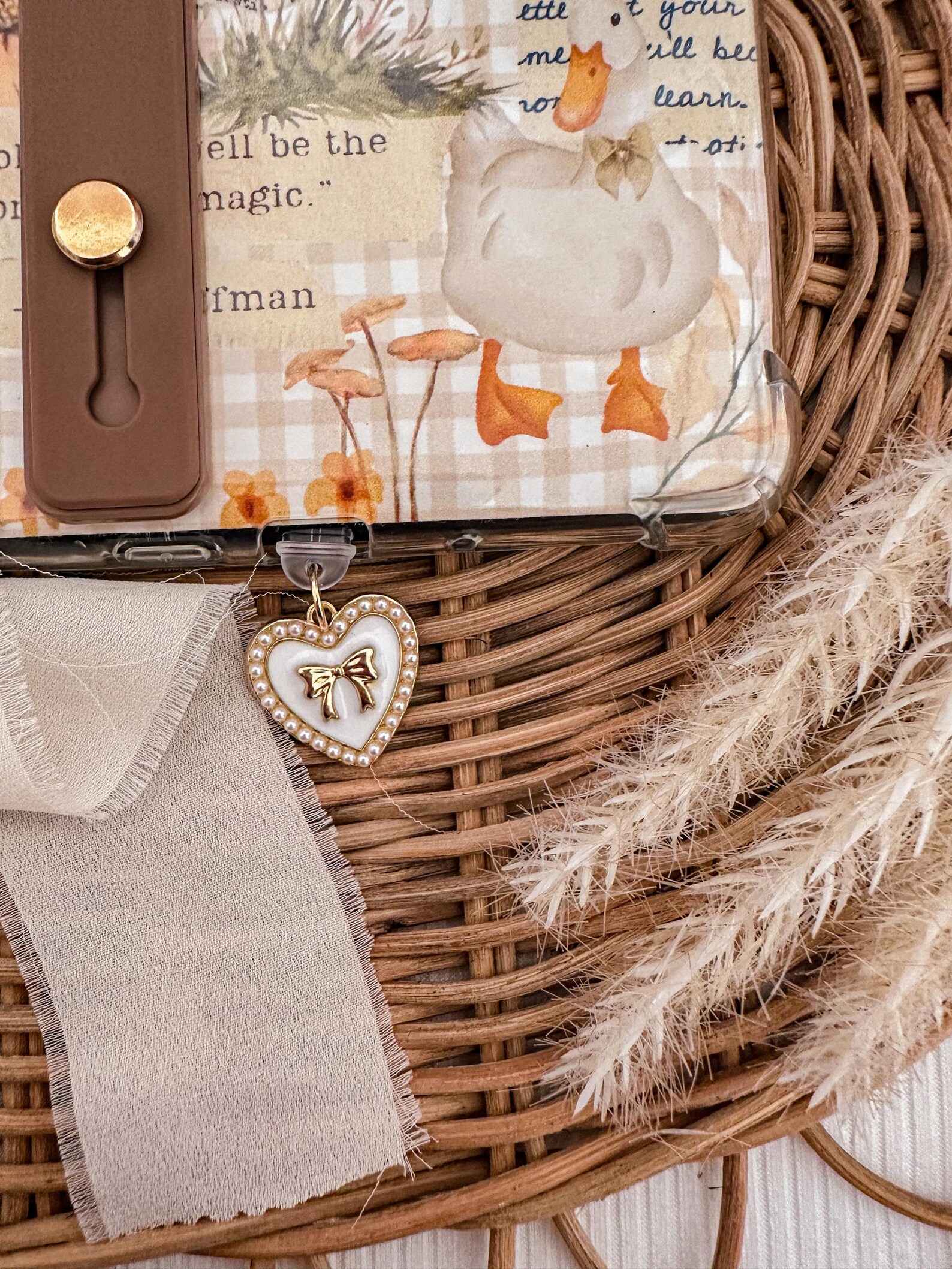 Pearl Heart Kindle Charm | Boho | Kindle Accessory | Phone Charm | iPad ...