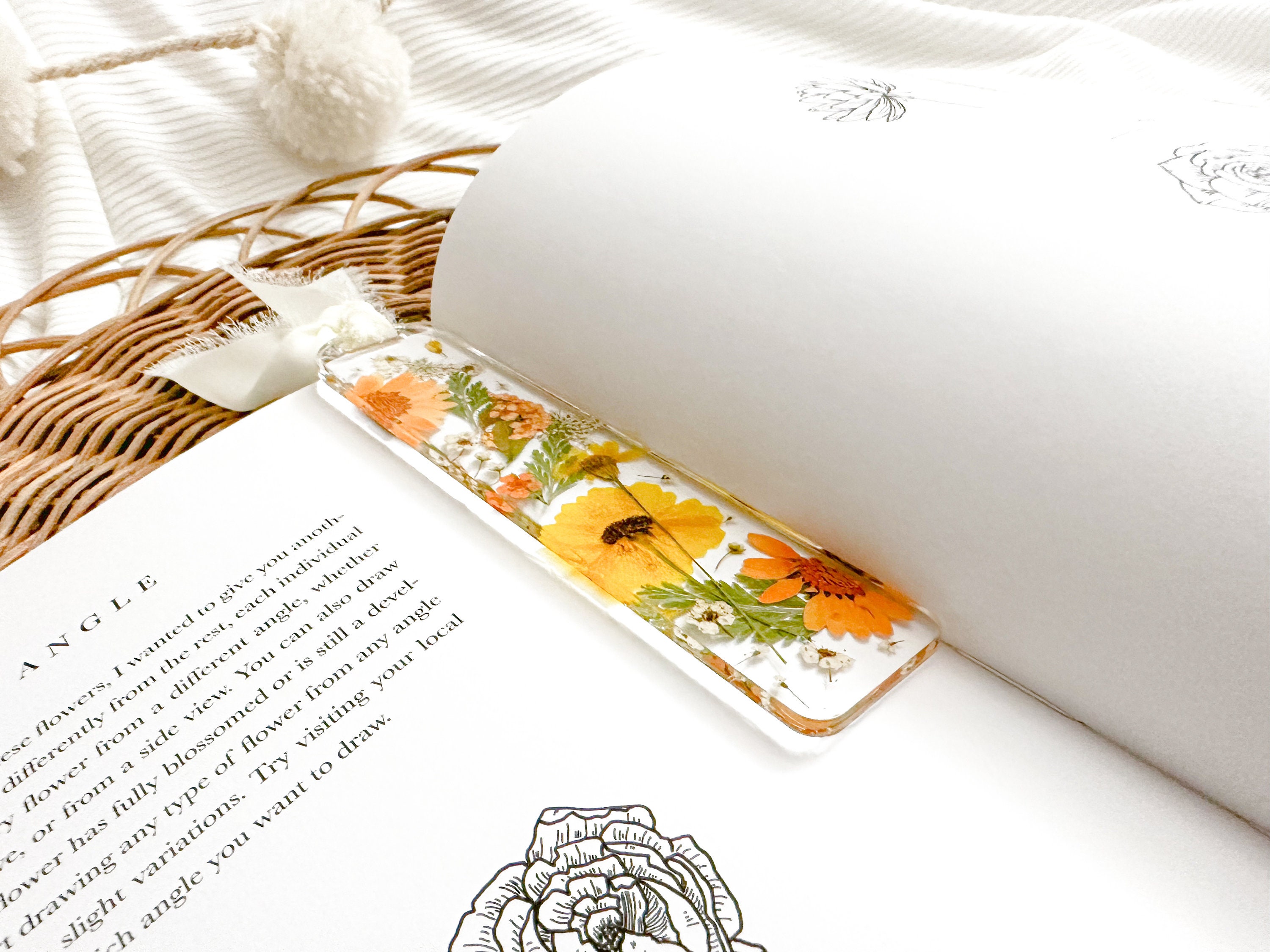 Pressed Flower Bookmark Boho Style Trendy Bookmark - Etsy