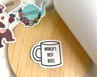 Worlds Best Boss Sticker - Etsy