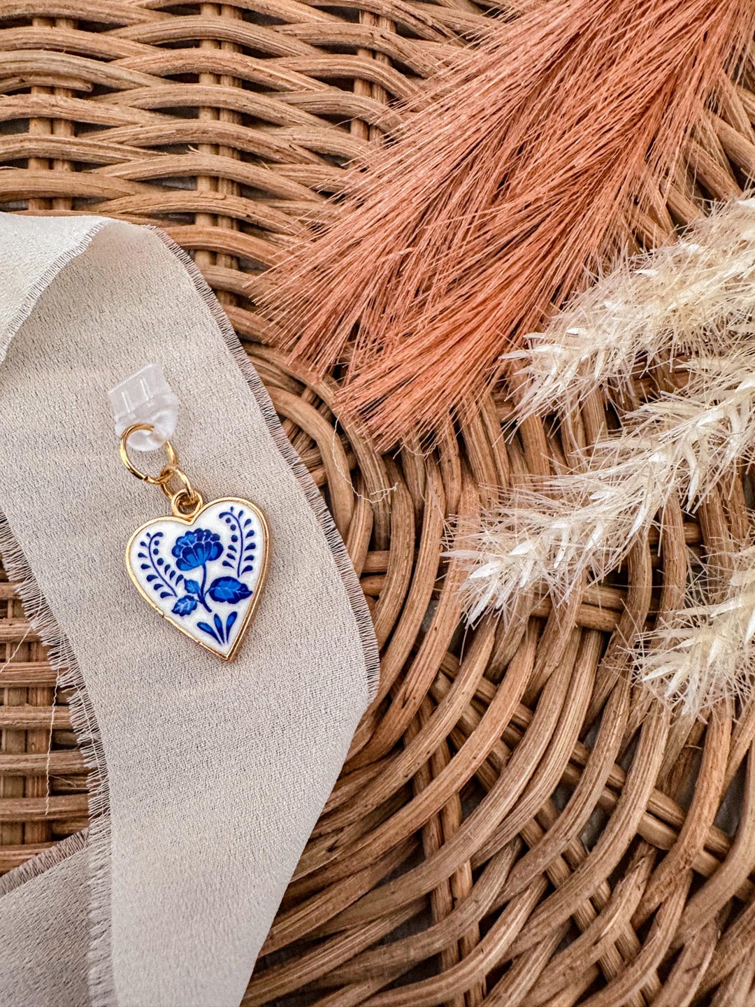 Blue Floral Heart Kindle Charm | Boho | Kindle Accessory | Phone Charm ...