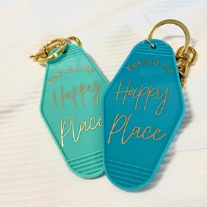 Keys to My Happy Place Motel Keychain - Etsy