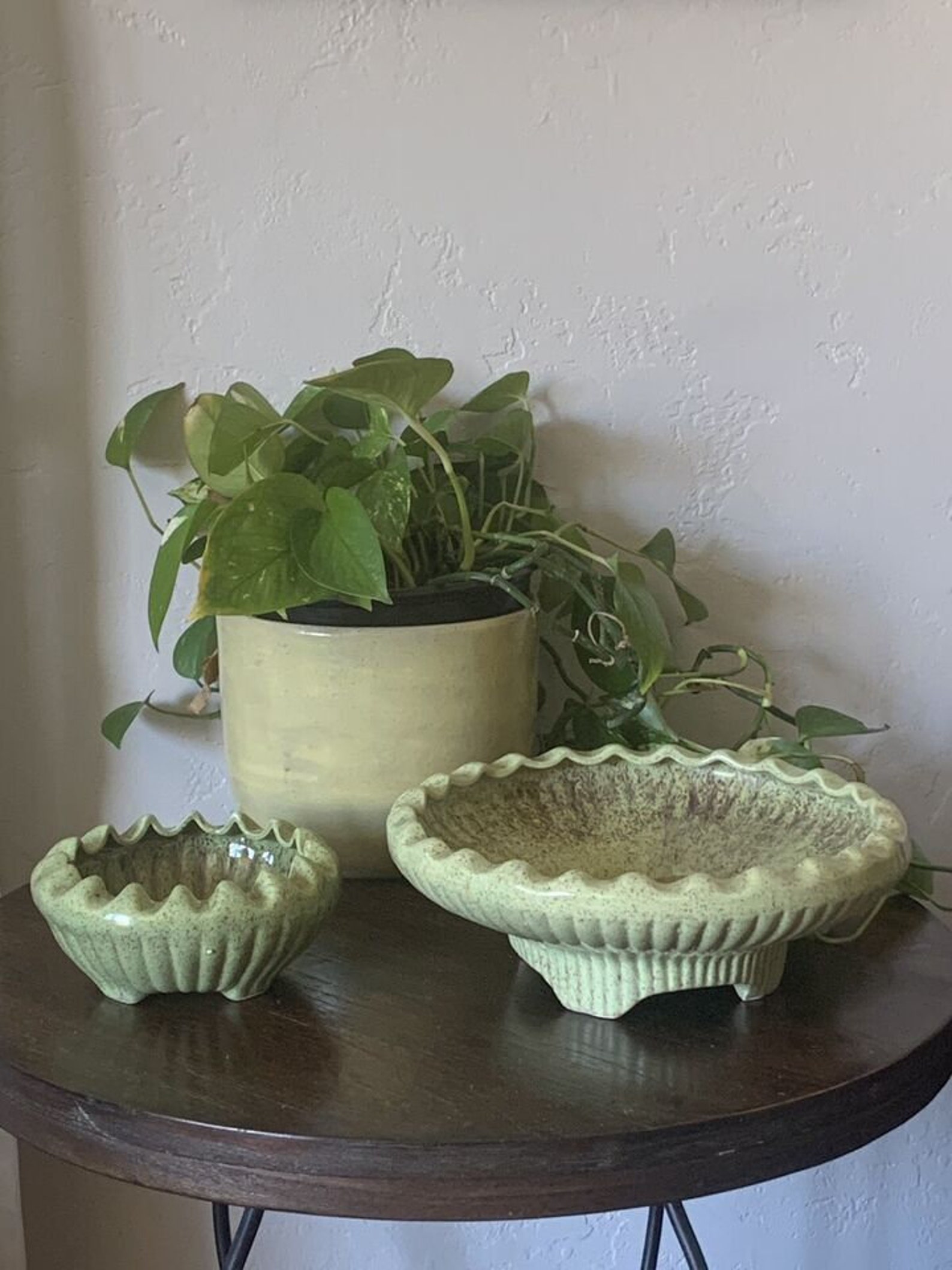Lot of 2 MCM 1950s Eugene White Footed Centerpiece/planters Cachepot ...