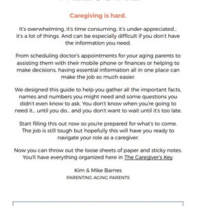 The Caregiver's Key - A Guide for Gathering Essential Information ...
