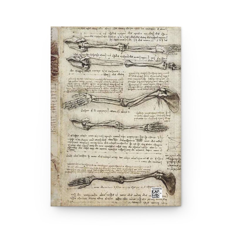 Hardcover Journal Matte Drawing of the Torso and the Arms - by Leonardo ...