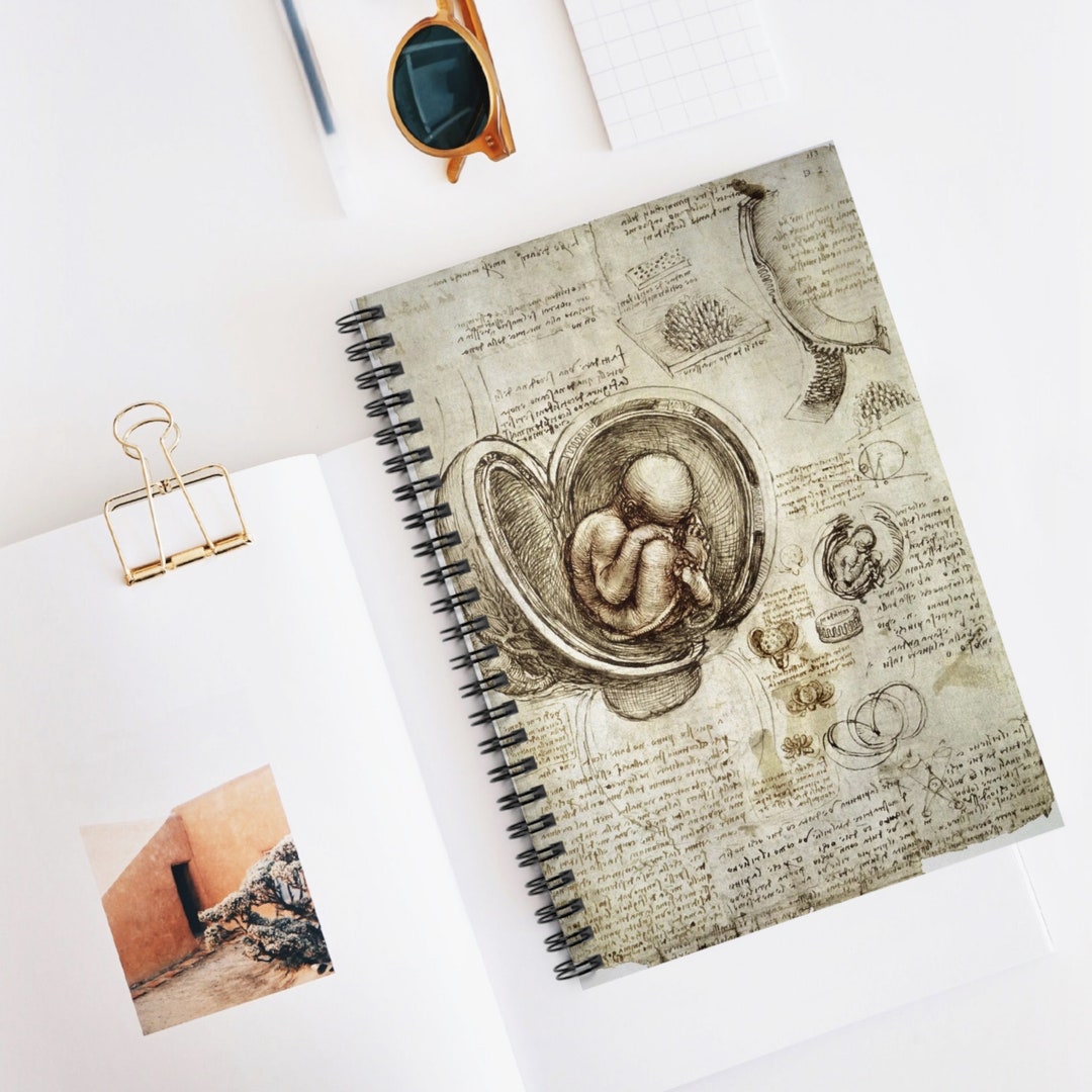 Notebook Da Vinci Human Fetus Anatomy Spiral Notebook - Ruled Line ...