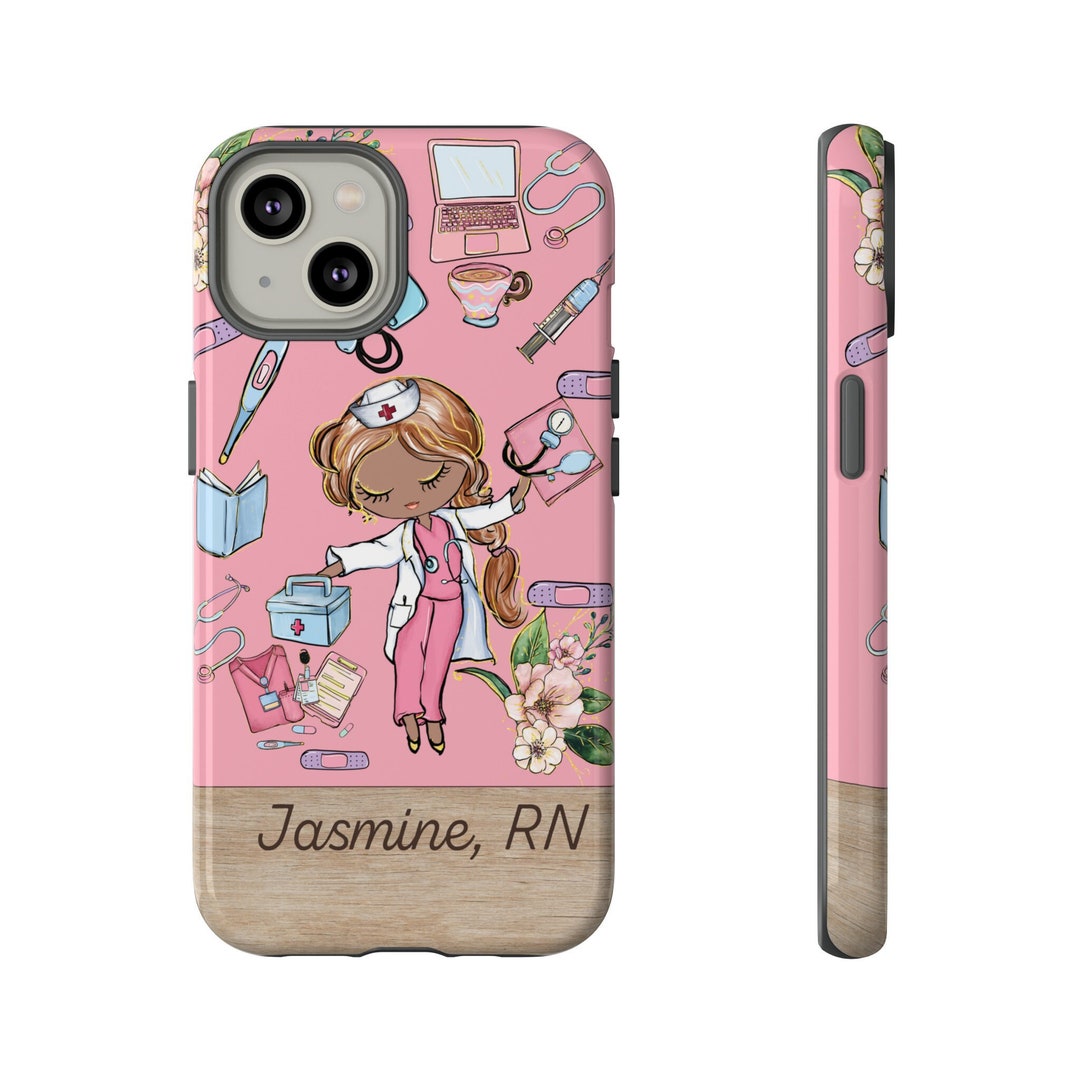 Custom Afro Nurse Phone Case, Medical Phone Case, Nursing Student Gift ...