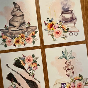 Wizard Inspired Floral Set You Get All 6 Prints in the Set - Etsy