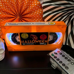 Customizable Orange Horror VHS TAPE Lamp Matching Case. You Can Pick ...