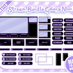 Animated "galaxy Neon" Complete Stream Bundle / Twitch / Overlay ...
