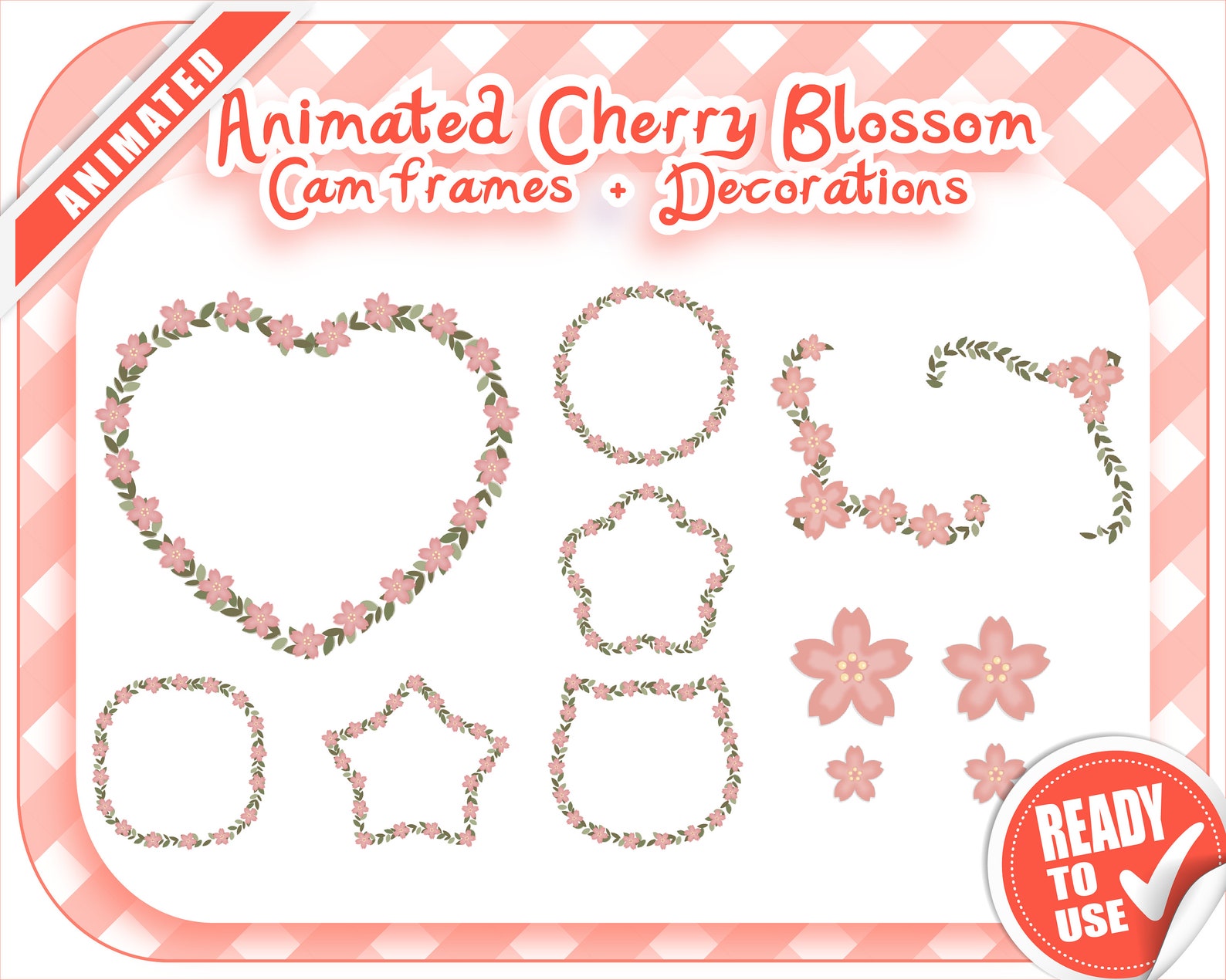 Animated Cherry Blossom CAM Frames and Decorations Pack / - Etsy