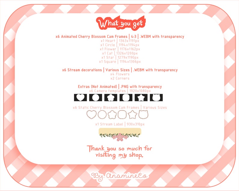 Animated Cherry Blossom CAM Frames and Decorations Pack / Twitch ...