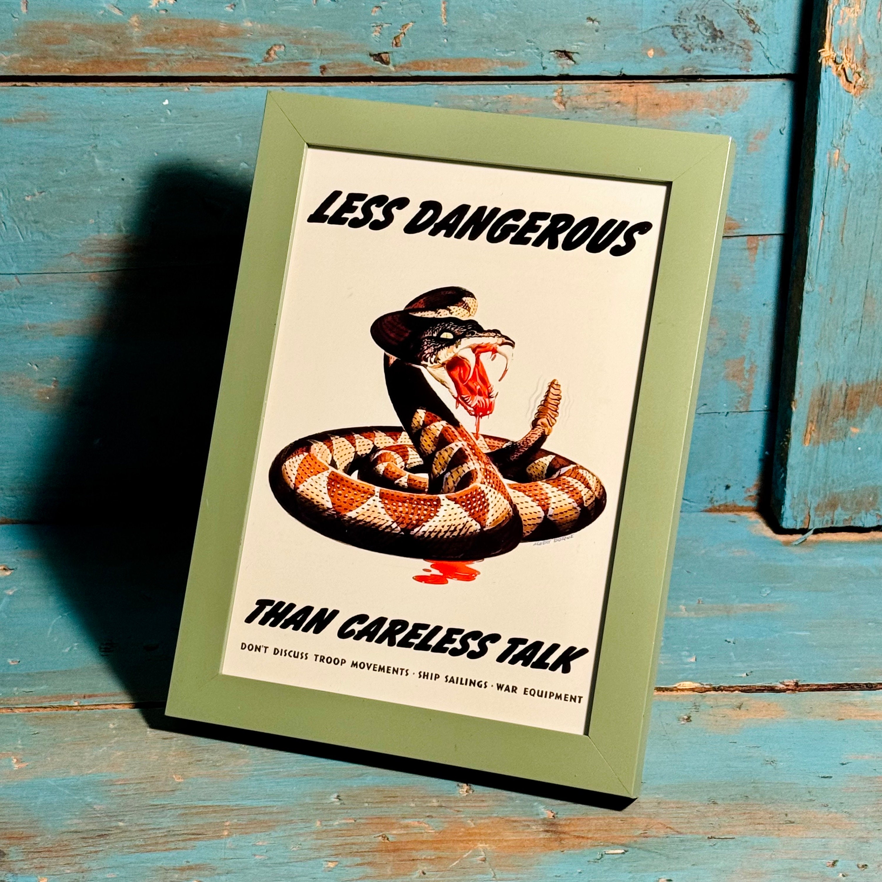 Vintage Propaganda Poster: 'less Dangerous Than Careless Talk' World ...