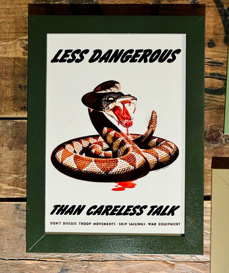 Vintage Propaganda Poster: 'less Dangerous Than Careless Talk' World ...