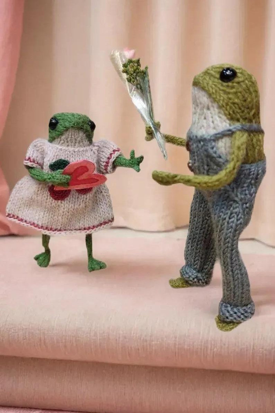 Knitted Frog, Mr&mrs Frog, Amigurumi Frog and Toad, Frog Plush With Hat ...