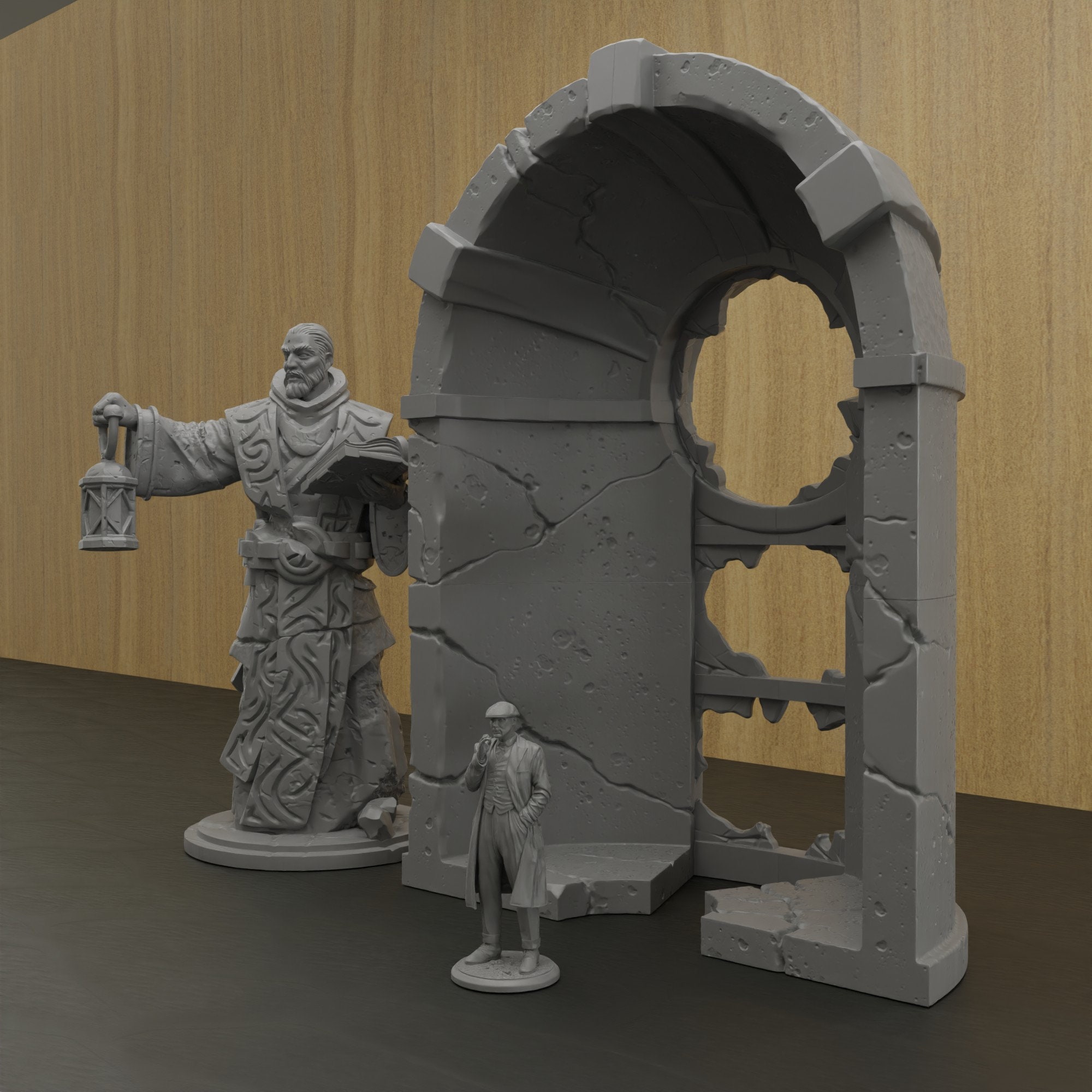 Wizard Library Ruins Stone Statue Props Magic Table Top Game - Etsy