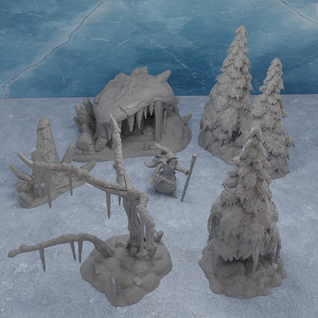 Frost Land Ice Snow Trees Scenery Scatter Terrain Props 3D - Etsy