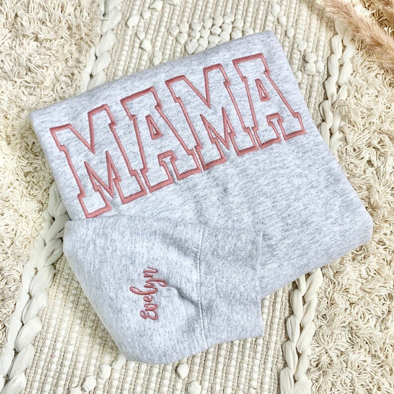 Personalized New Mom Gift MAMA Embroidered Crewneck Custom - Etsy