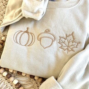 Embroidered Pumpkin Sweatshirt Cute Fall Hoodie Cozy Fall Hoodie ...