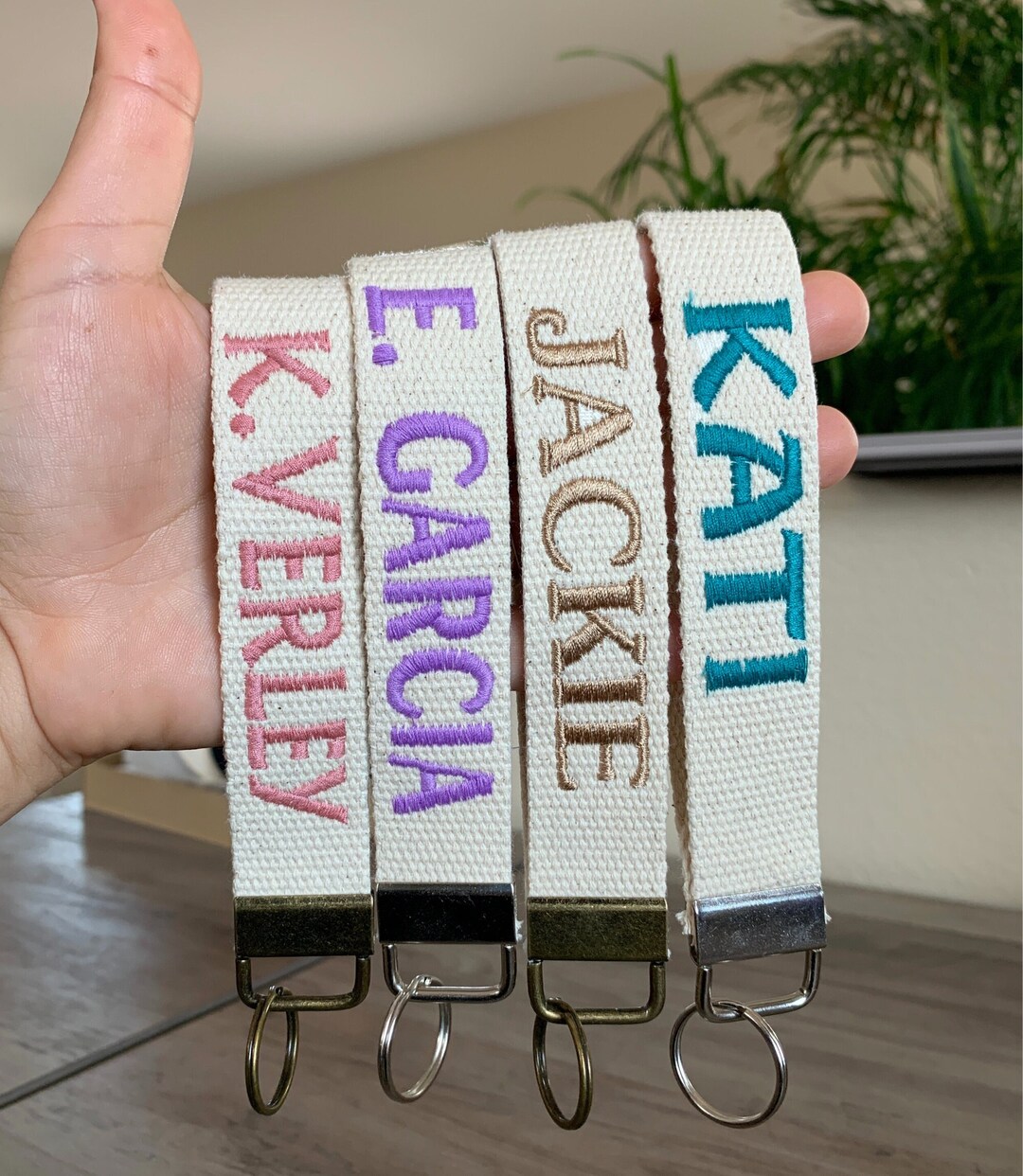 Custom Embroidered Keychain With Name Bible Verse or Custom - Etsy