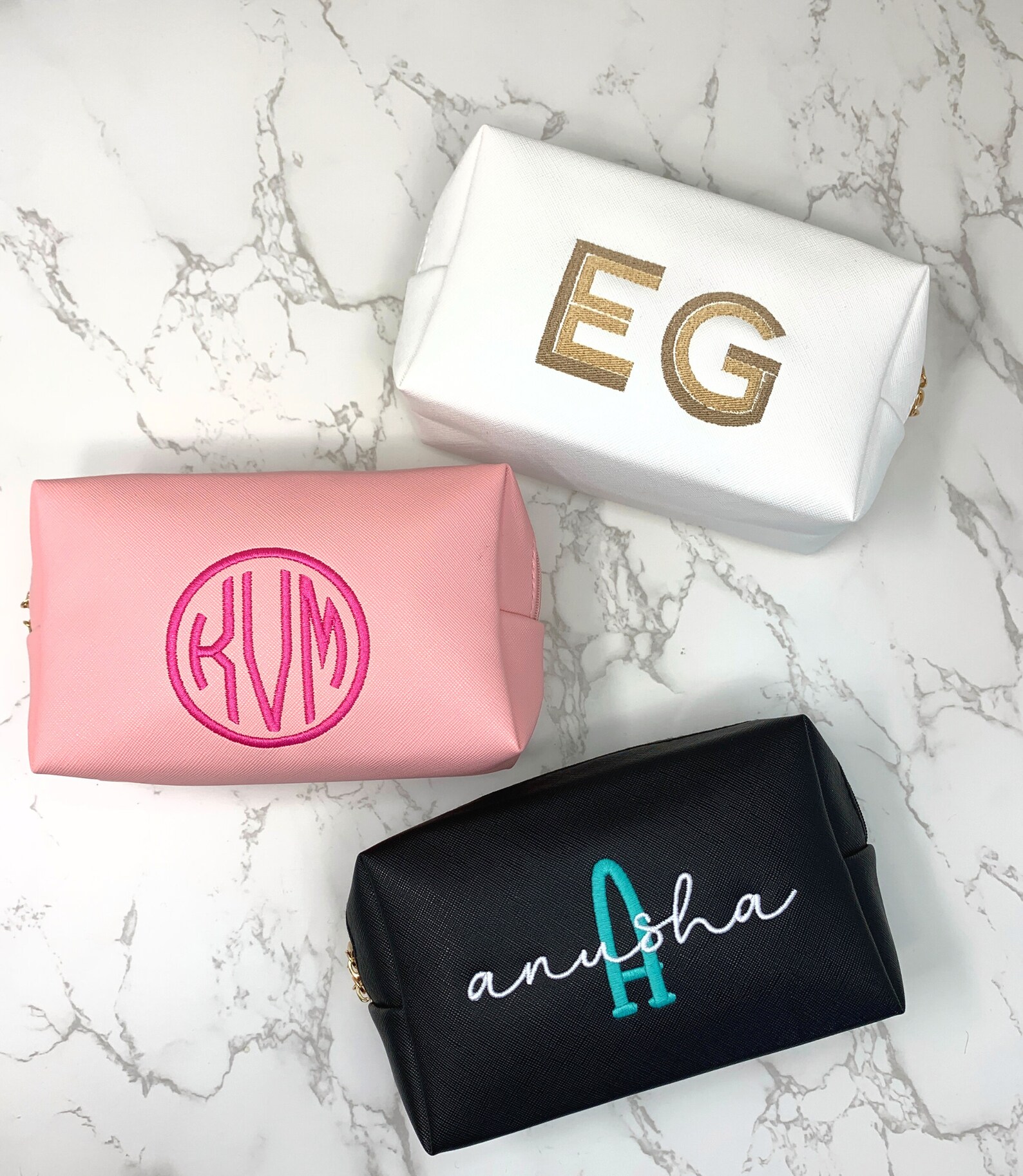 Custom Makeup Bag Embroidered Personalized Cosmetic Bag Monogram Bag ...
