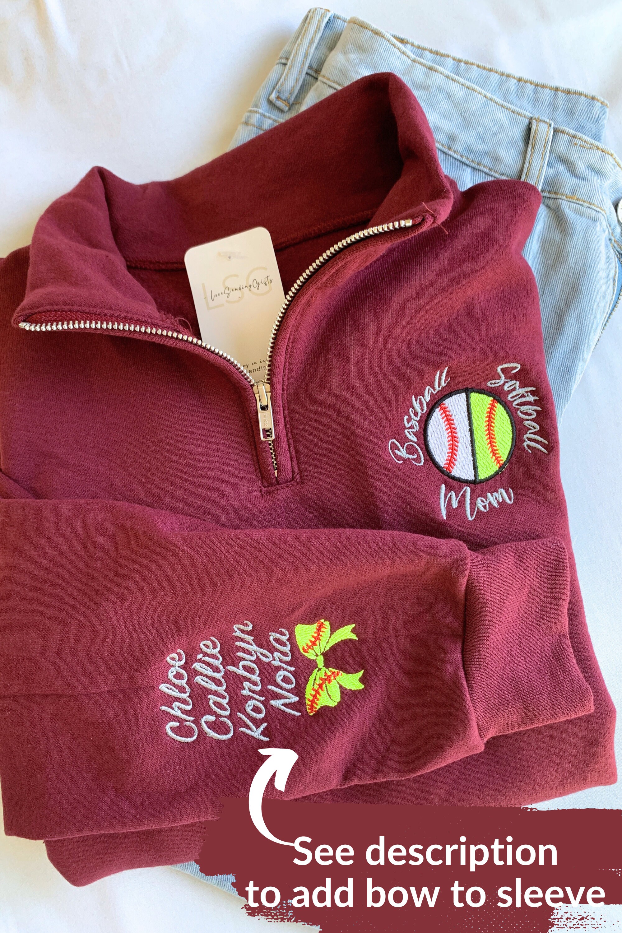 Custom Baseball Softball Mom 1/4 Zip Sweatshirt Personalized Baseball ...
