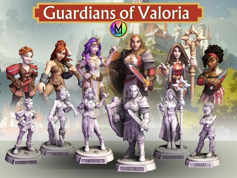 Guardians of Valoria - Set of Six Female Adventurers for Your Dungeons ...