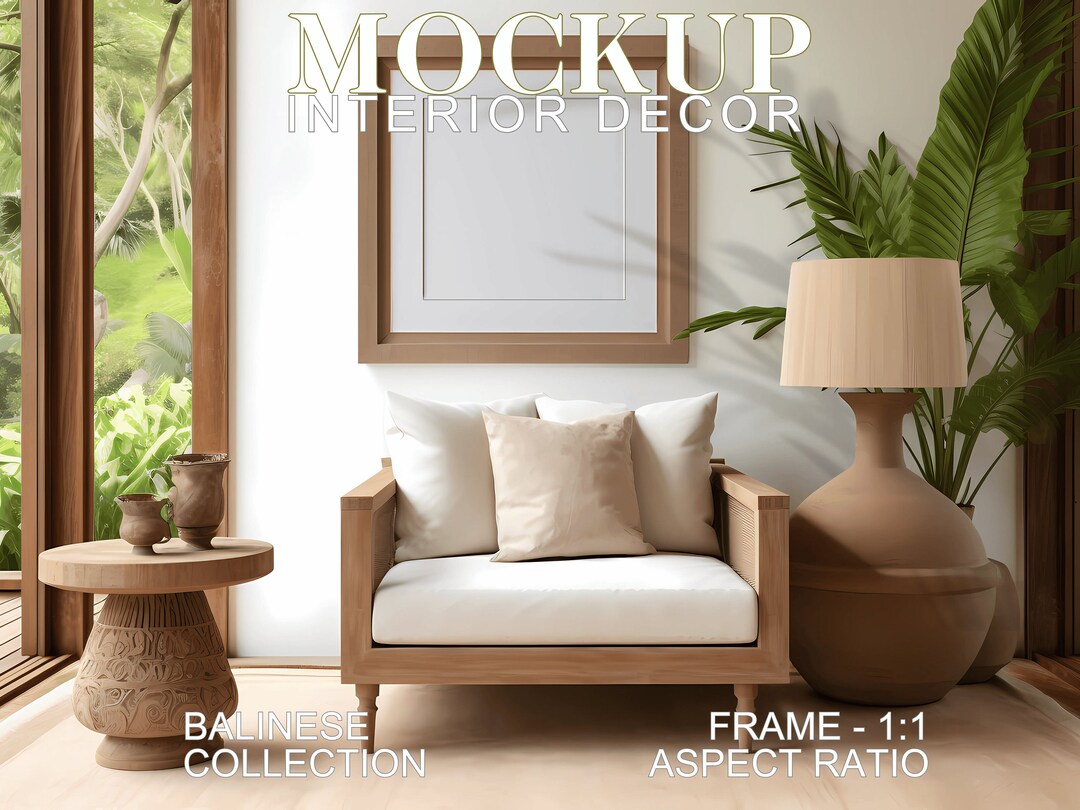 Classic Square Frame Mockup, Wood Frame 01, Interior Decor, Wall Art ...