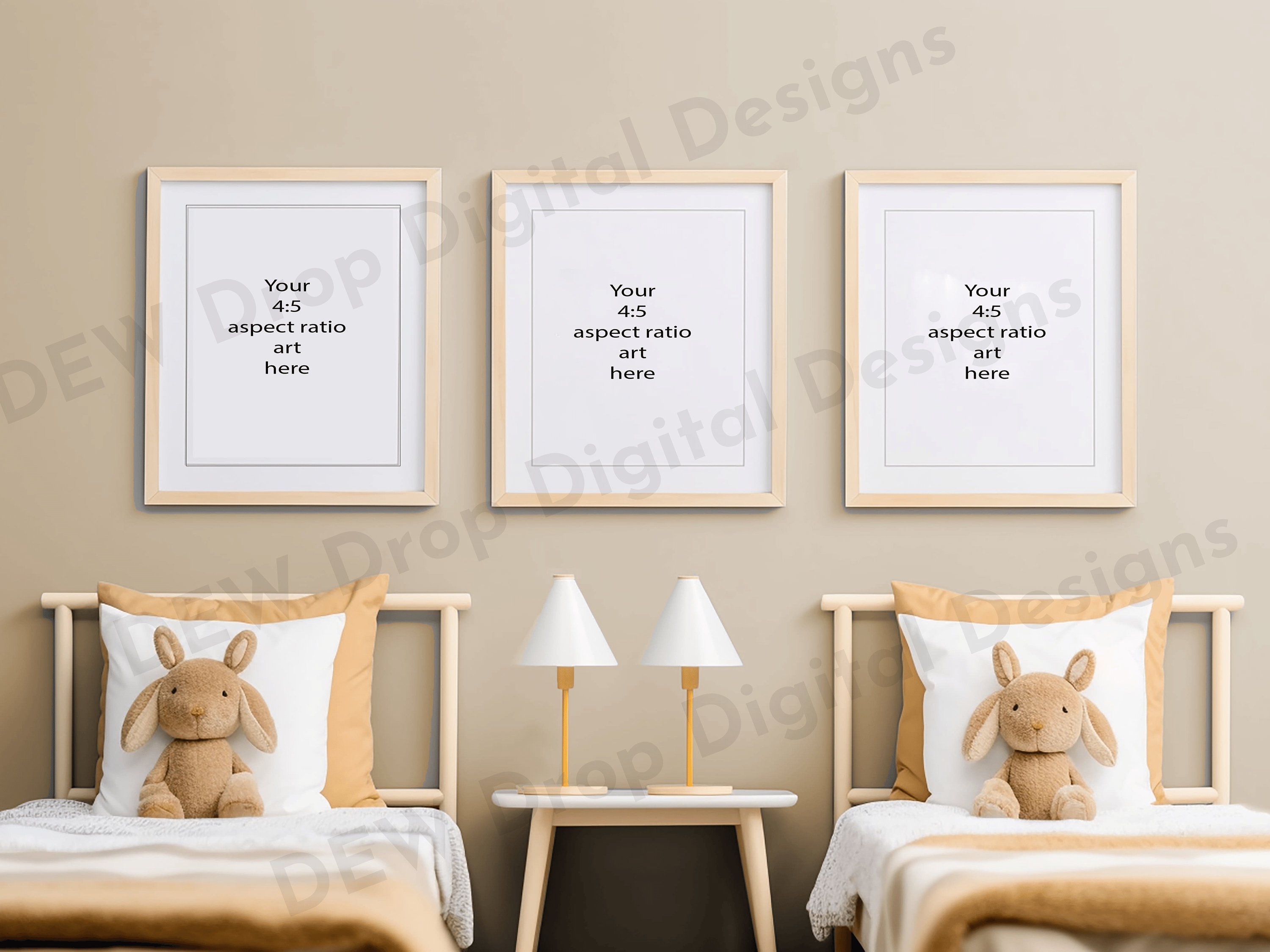 3 Mockup Frames for Kids Room, Boho Kid's Art Mockup, Simple Nursery ...