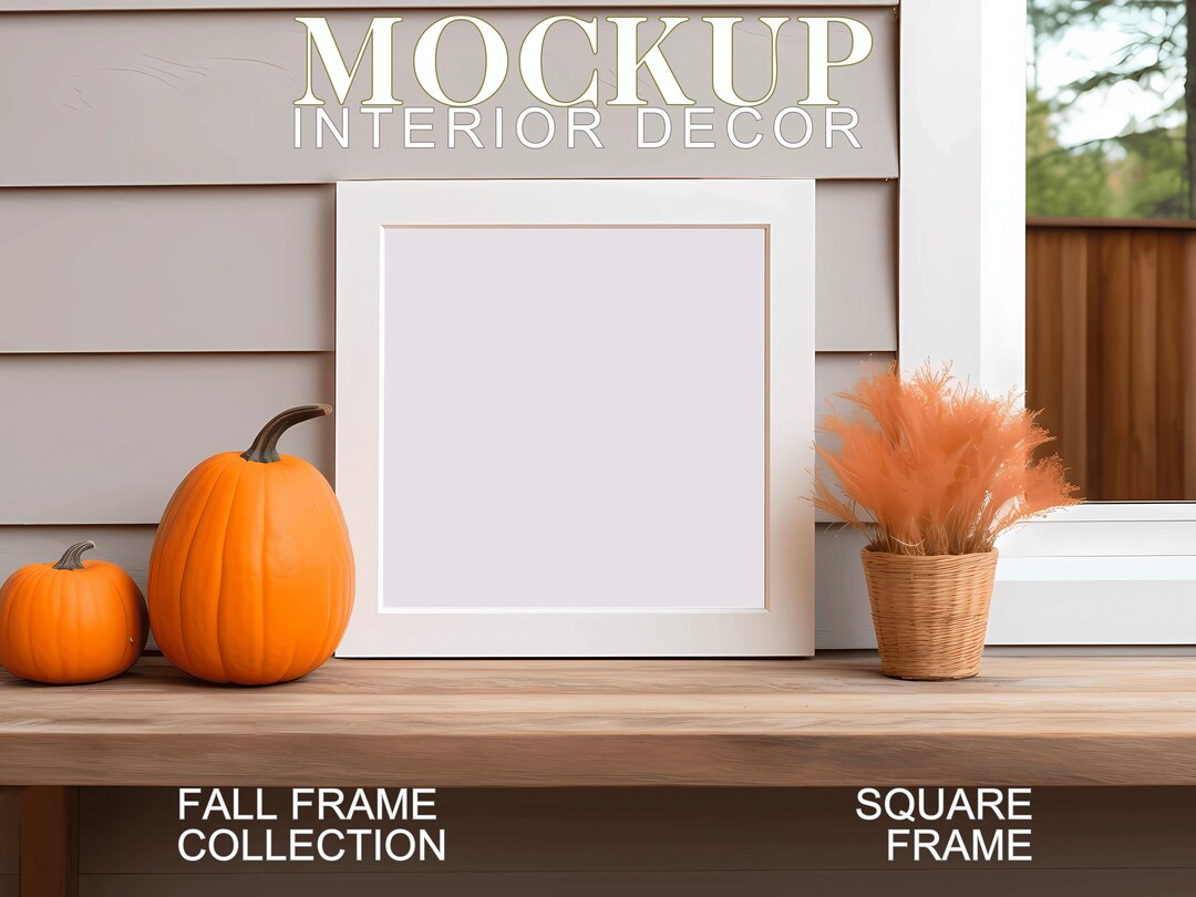 Fall Art Mockup, Square Frame, Autumn Colors, Seasonal Thanksgiving ...