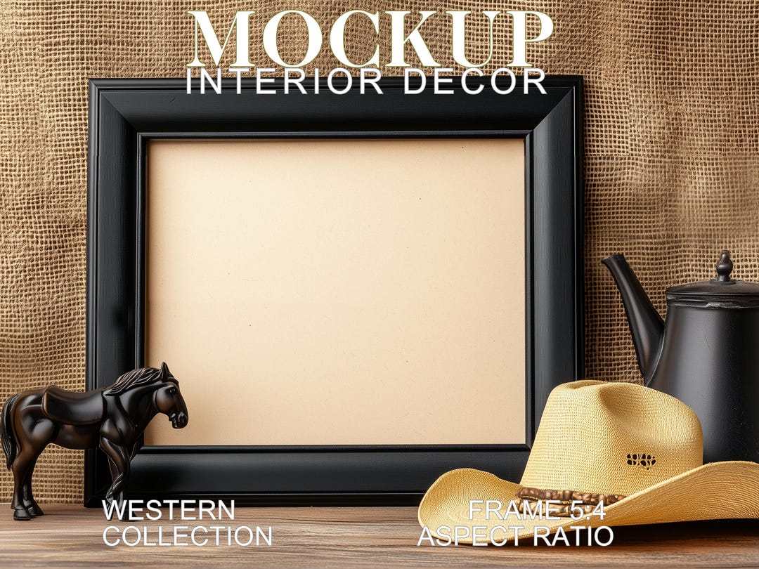 Simple Western Horizontal 5x4 Frame Mockup, for Cowboy Art ...