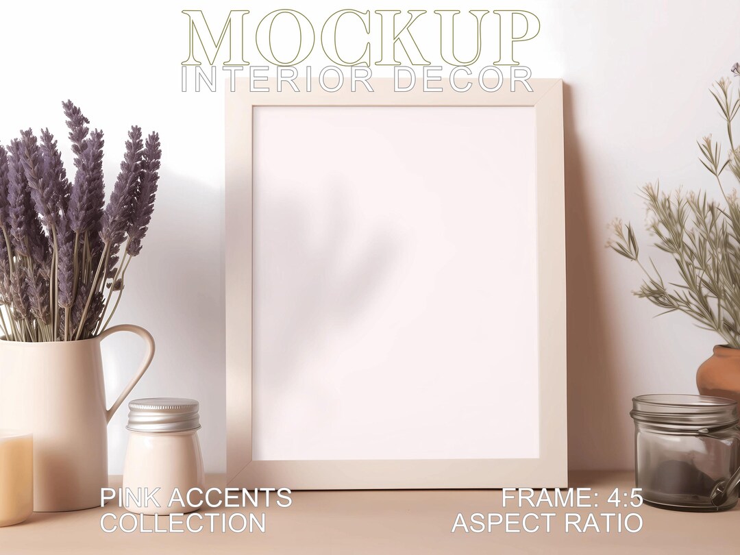 Light Pink and Lavender Frame Mockup, Minimal Interior Decor, Simple ...