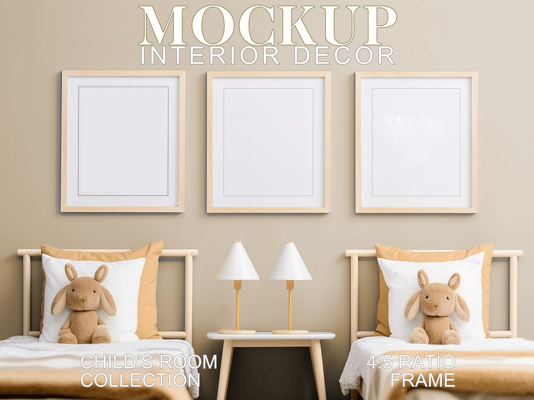 3 Mockup Frames for Kids Room, Boho Kid's Art Mockup, Simple Nursery ...