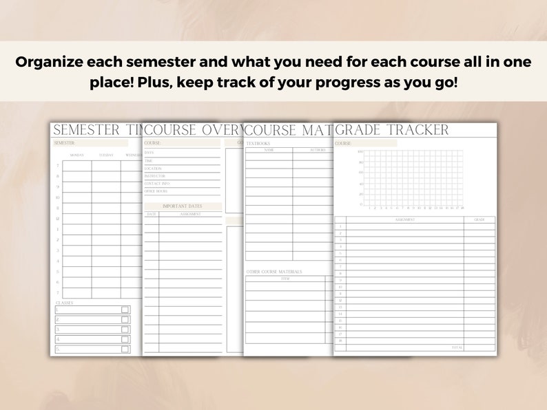 Digital Student Planning Bundle- College/university Planner- Academic ...