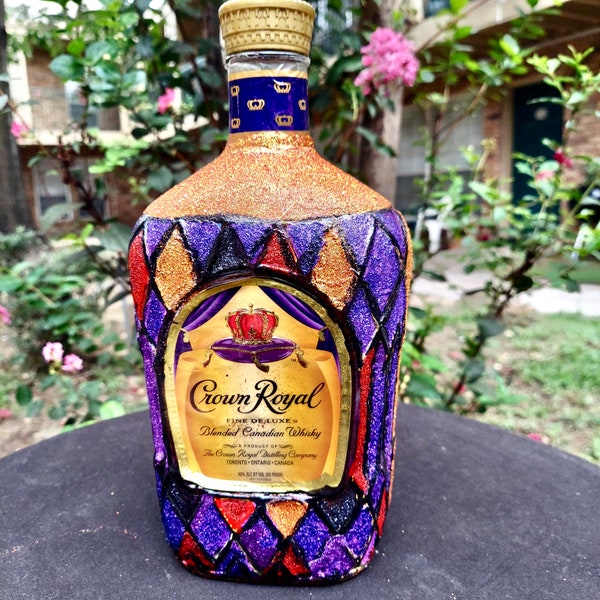 Rhinestone Crown Royal Bottle - Etsy